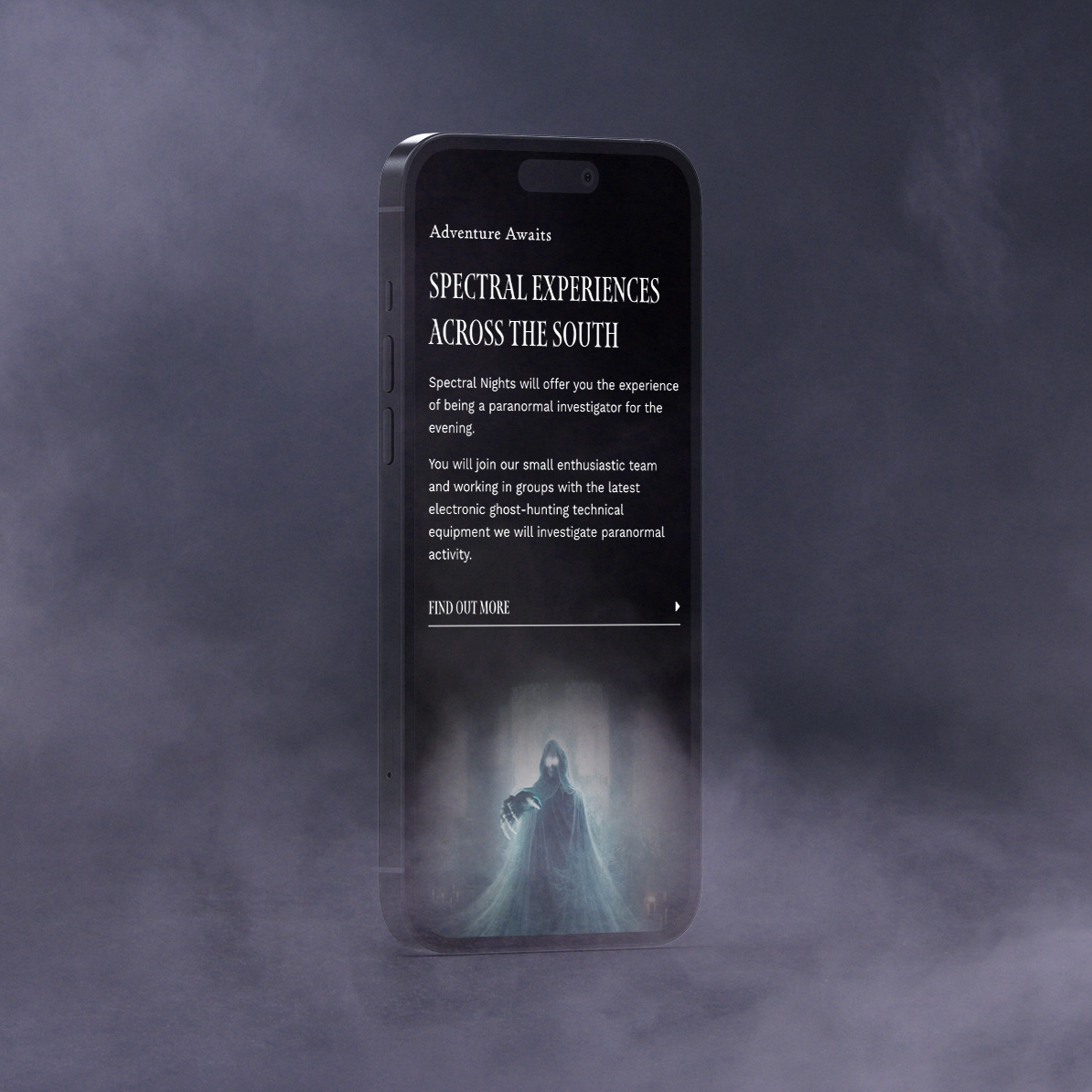 Spine-chilling branding & website for ghost-hunters | Think Creative